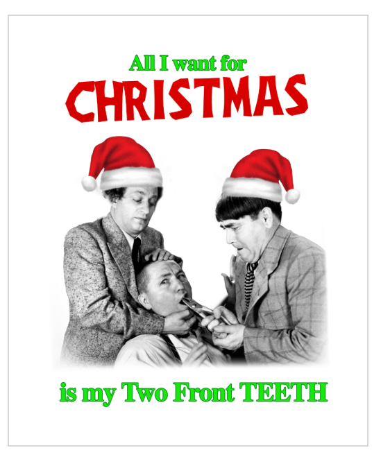 Three Stooges Two Front Teeth Christmas Cards Set of 25 — The Three ...