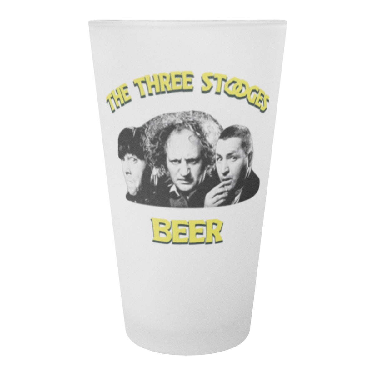 Three Stooges Beer Frosted Pint Glass — The Three Stooges Official ...