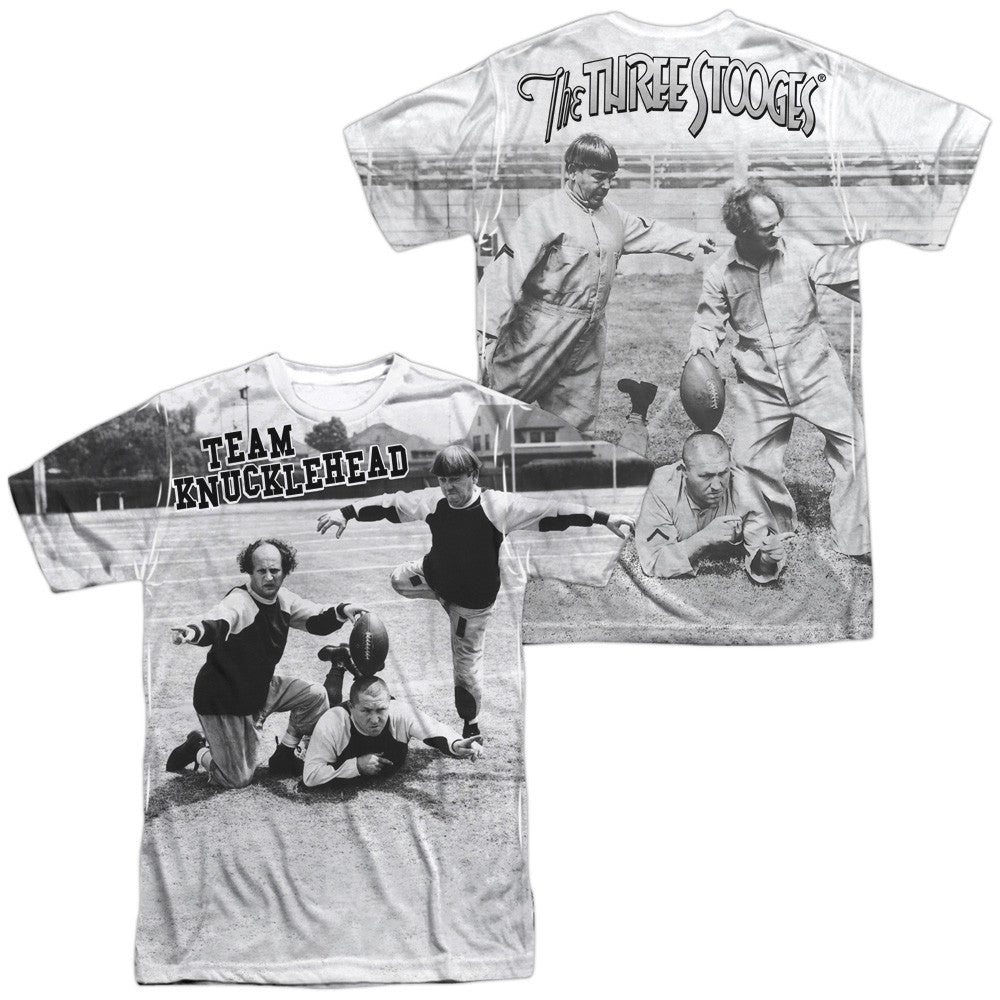 THREE STOOGES/TEAM KNUCKLEHEAD (FRONT/BACK PRINT)-S/S ADULT POLY CREW ...